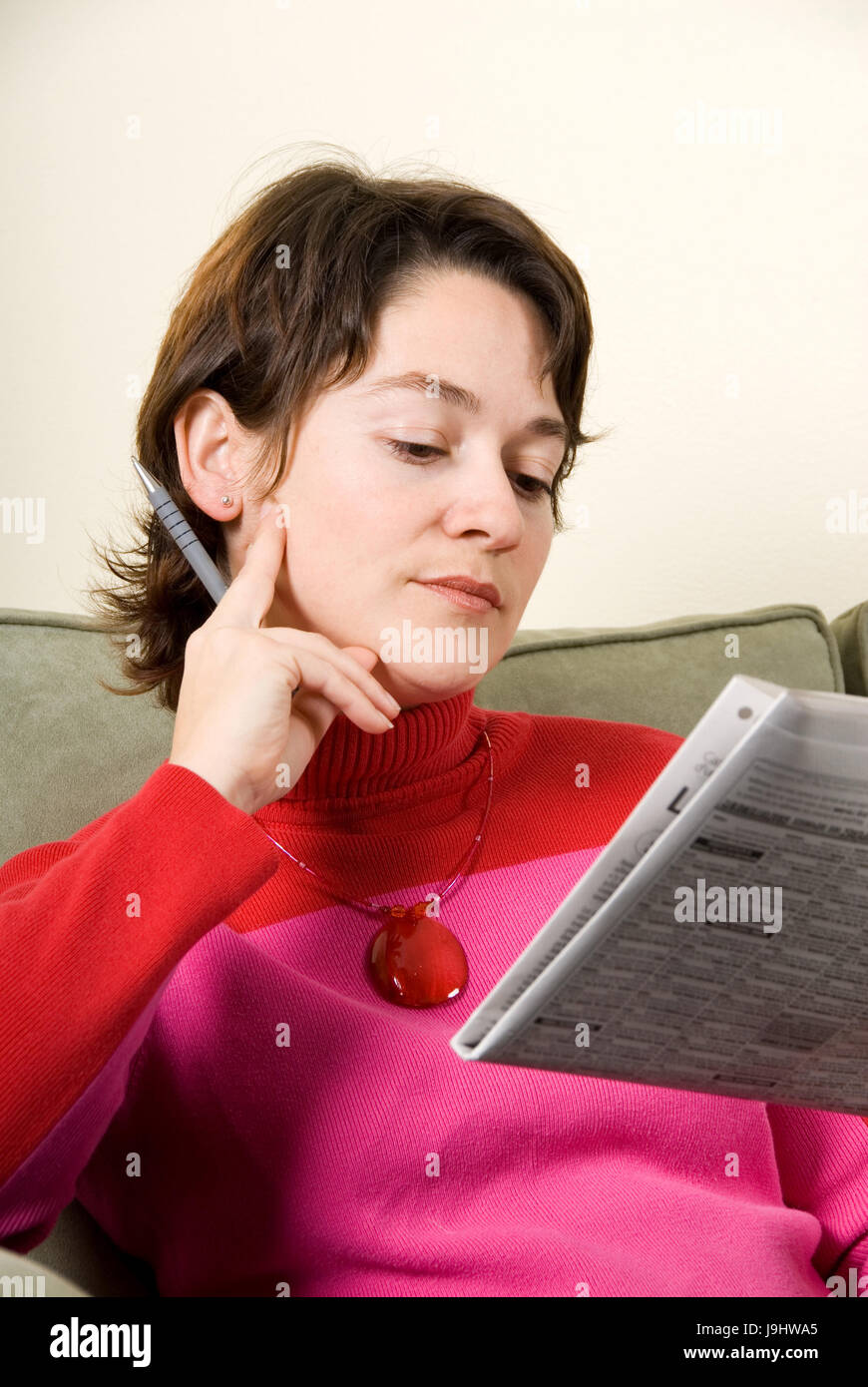 woman, newspaper, journal, cup, humans, human beings, people, folk ...