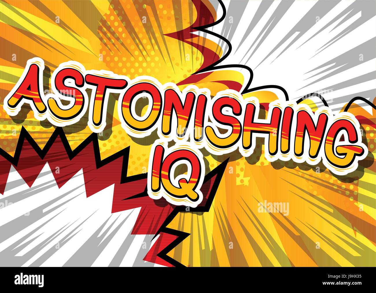 Astonishing IQ - Comic book style phrase on abstract background Stock ...