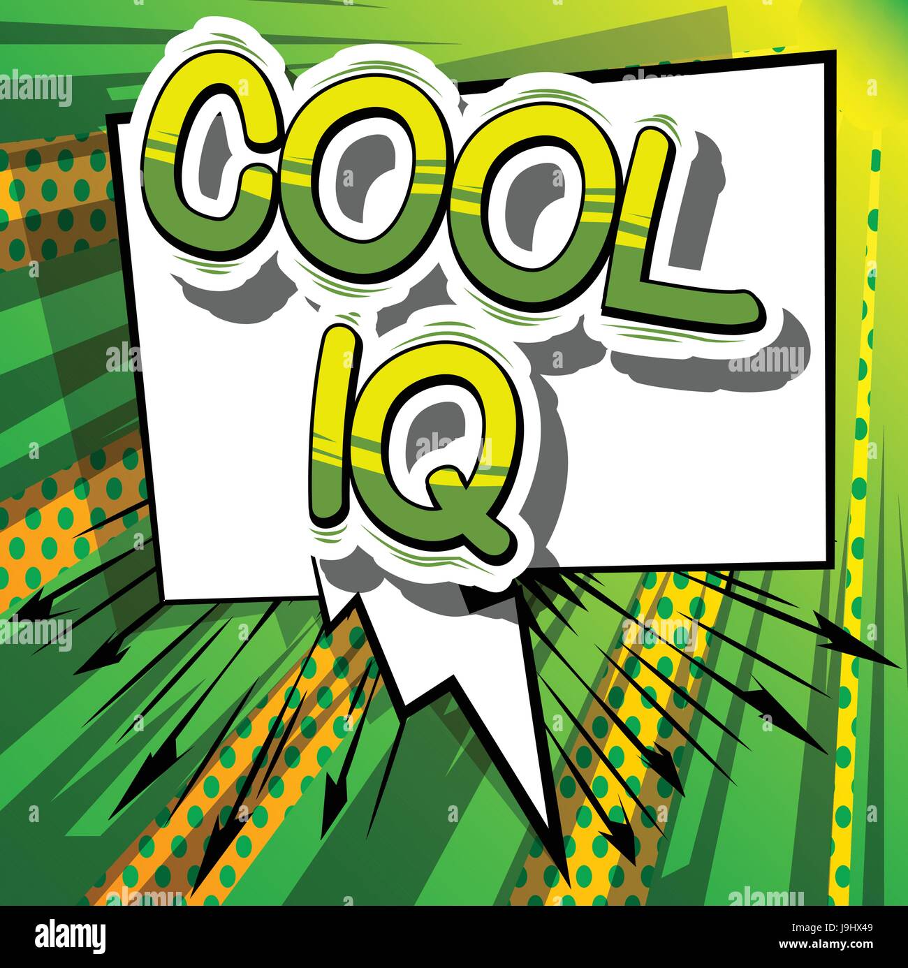 Cool IQ - Comic book style phrase on abstract background Stock Vector ...