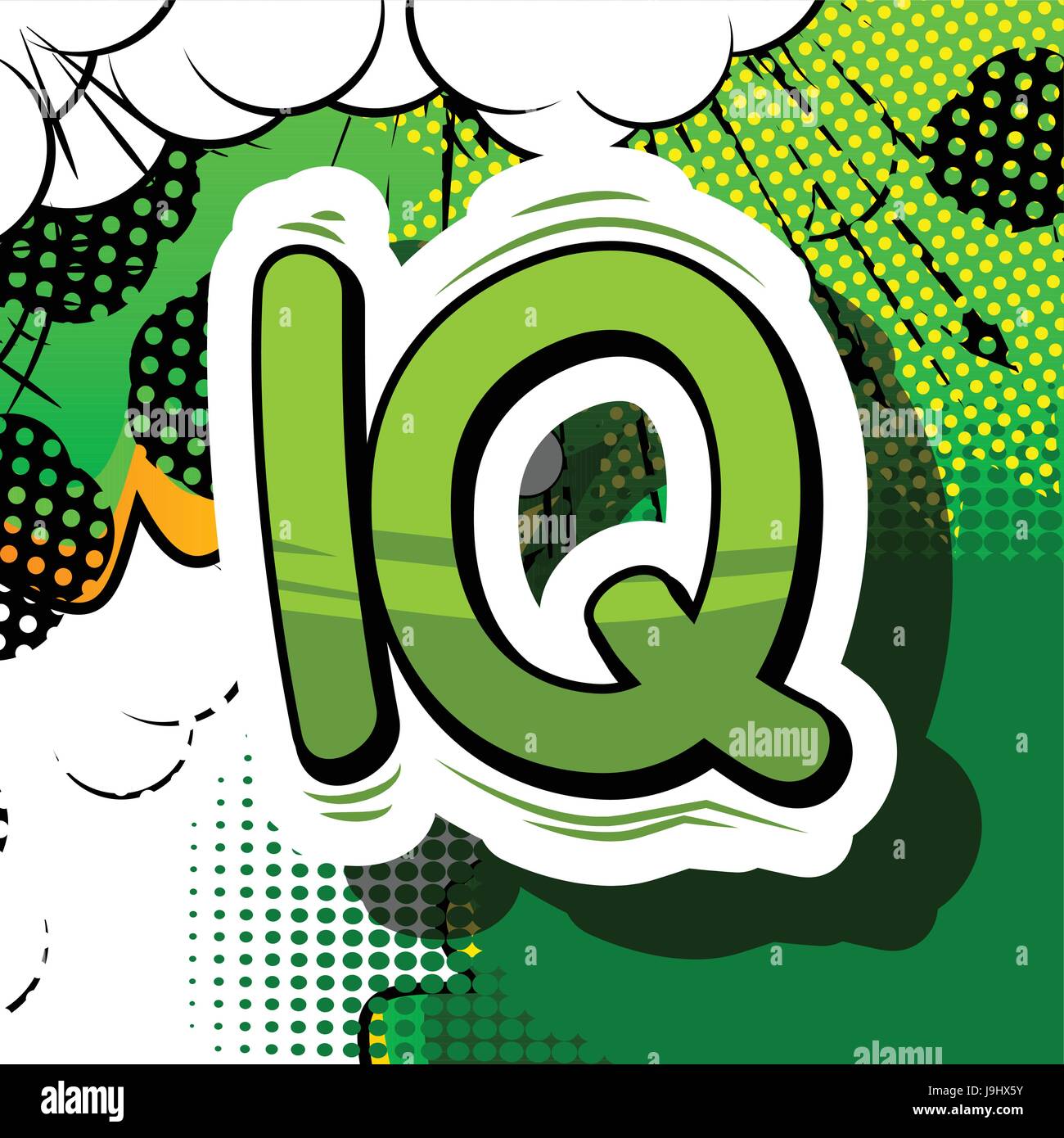 IQ - Comic book style phrase on abstract background Stock Vector Image ...