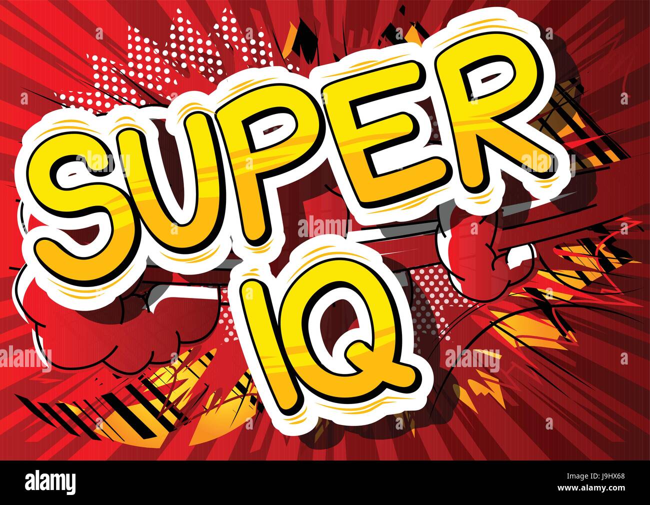 Super IQ - Comic book style phrase on abstract background Stock Vector ...