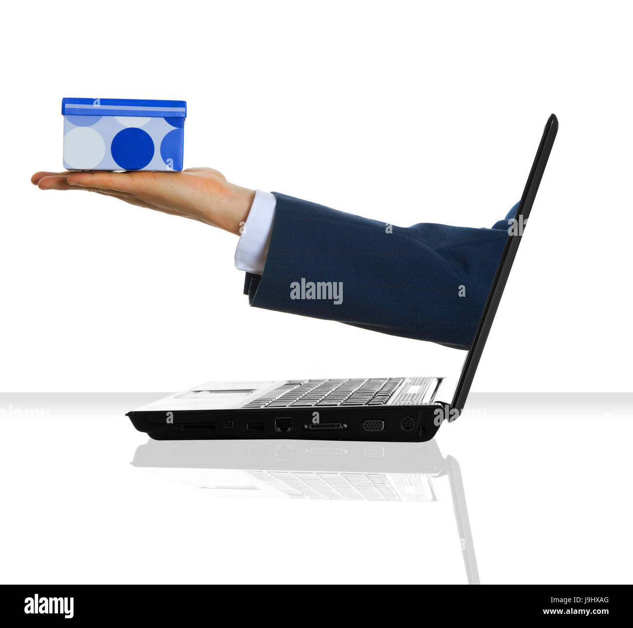 guy, laptop, notebook, computers, computer, present, hand, isolated ...