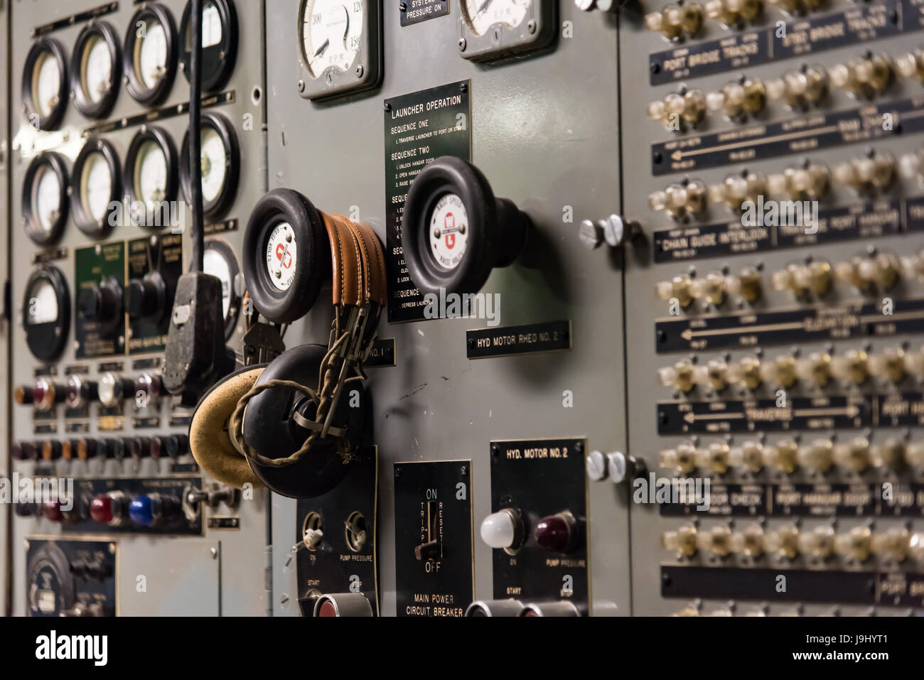 A control panel of a old submarine Stock Photo - Alamy