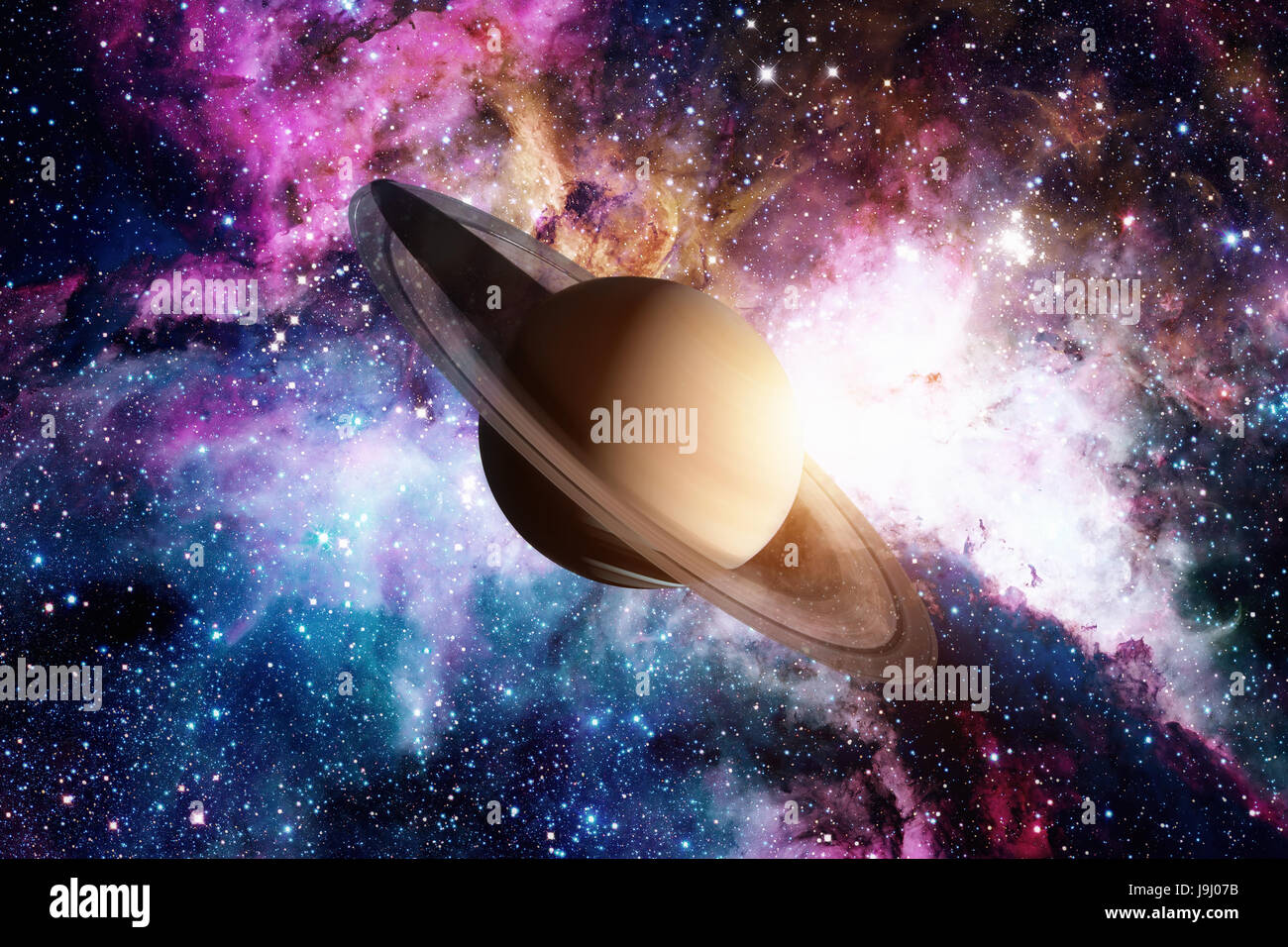 Solar System - Saturn. It is the sixth planet from the Sun and the ...