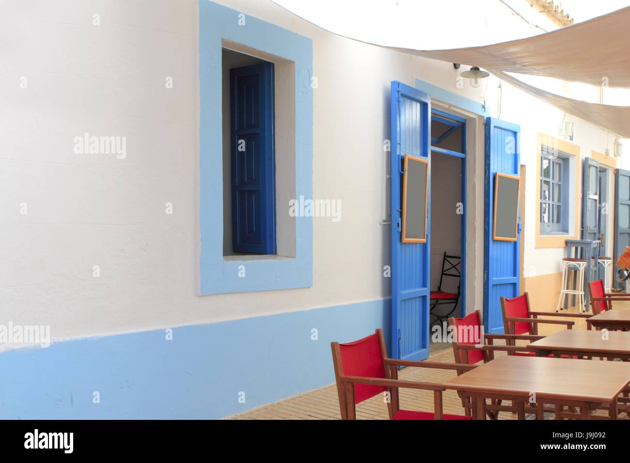 restaurant, blue, house, building, beautiful, beauteously, nice, travel ...