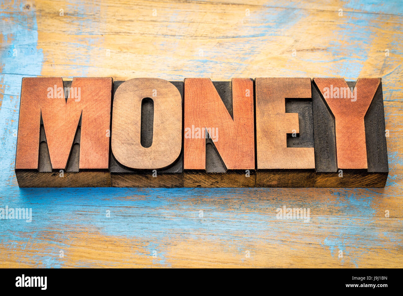 money word abstract in vintage letterpress wood type printing blocks ...