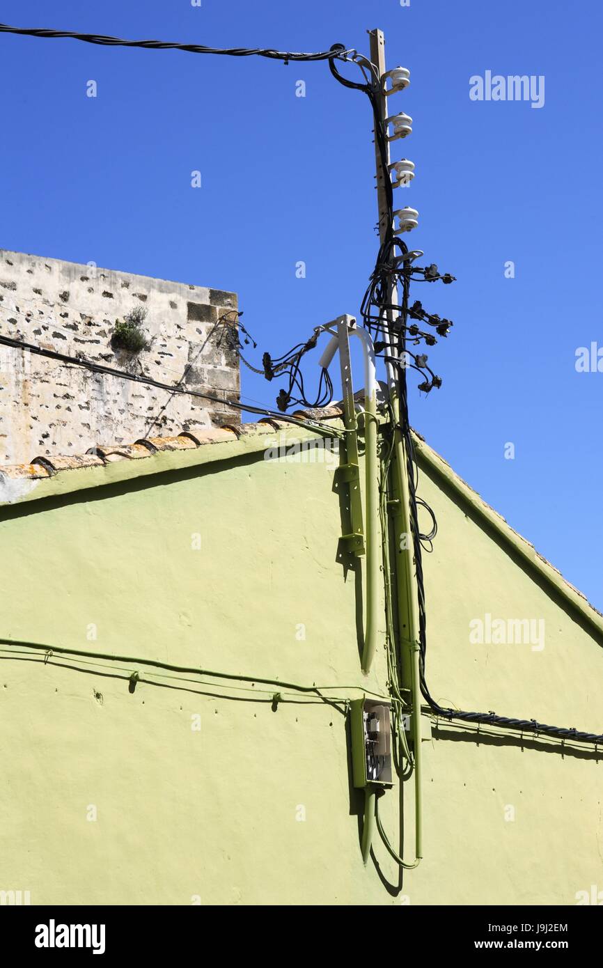 sign, signal, telephone, phone, blue, house, building, detail ...