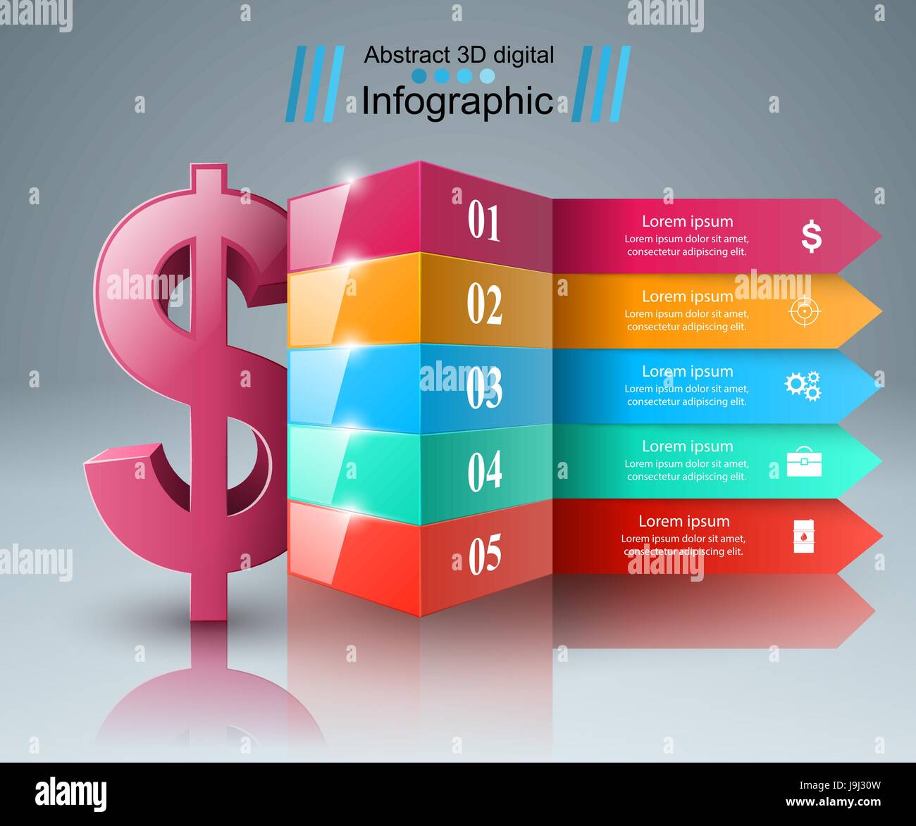 Business Infographics. Dollar, Money icon Stock Vector Image & Art - Alamy