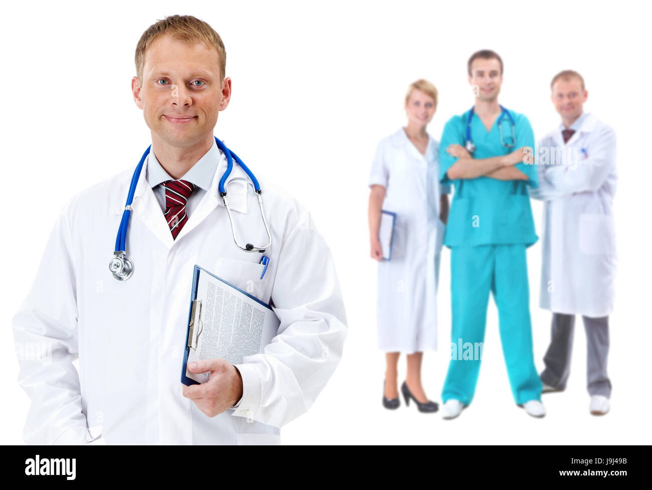 doctor, physician, medic, medical practicioner, woman, blue, humans ...