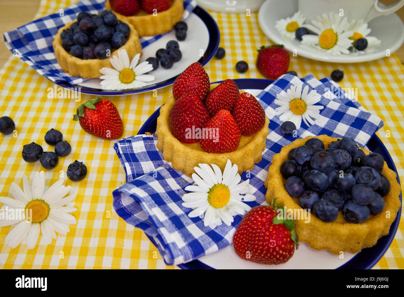 dots, fancy cakes, bilberries, blueberries, cookies, tartlets ...
