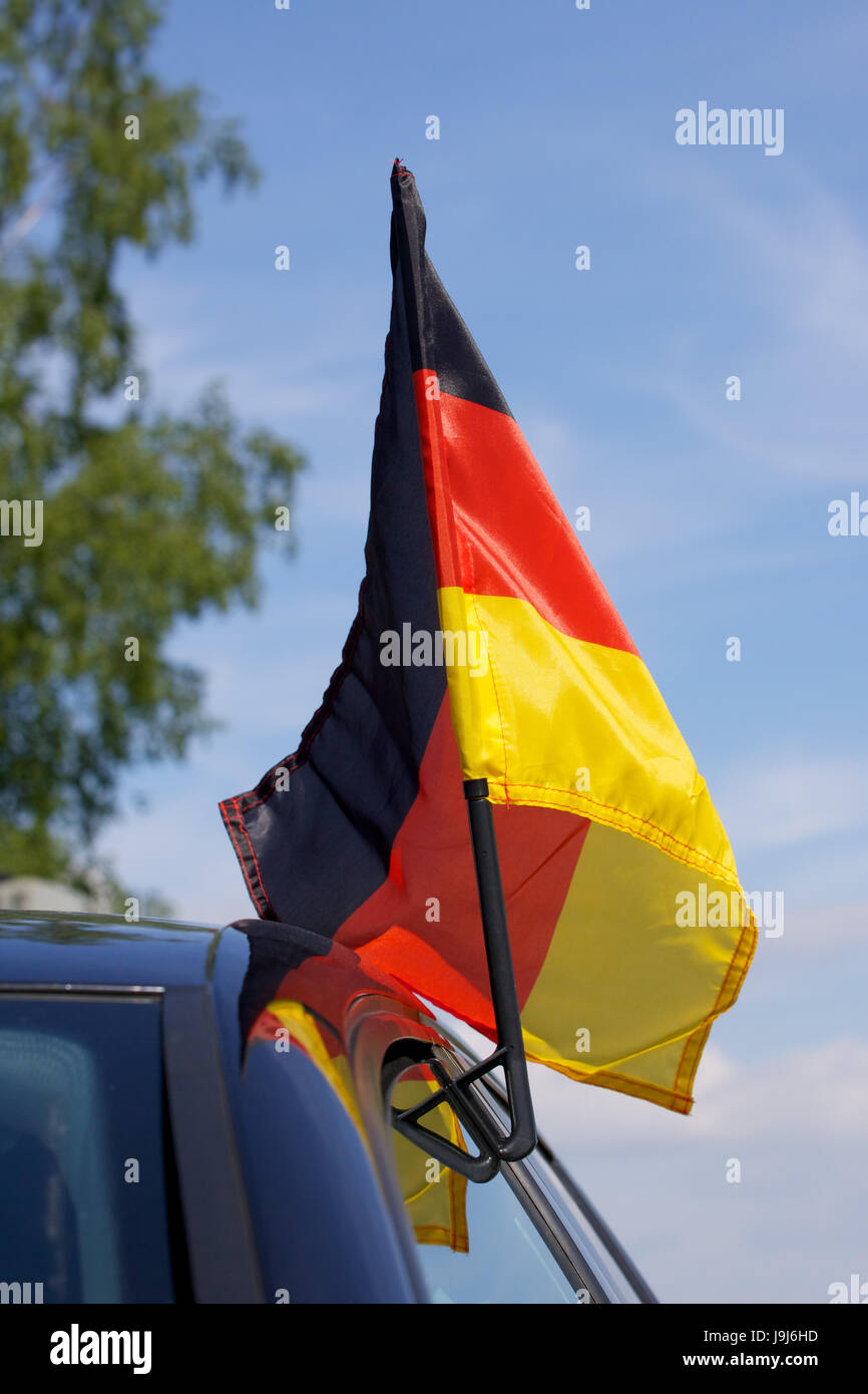 sport, sports, flag, germany, german federal republic, blue, tree ...