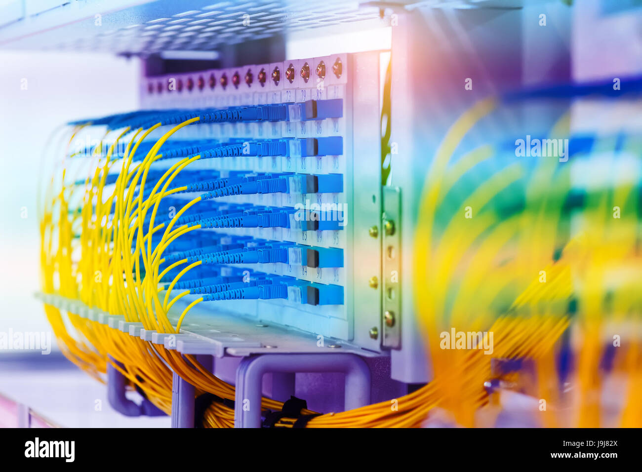 Optical Fiber communication Distribution point Stock Photo - Alamy