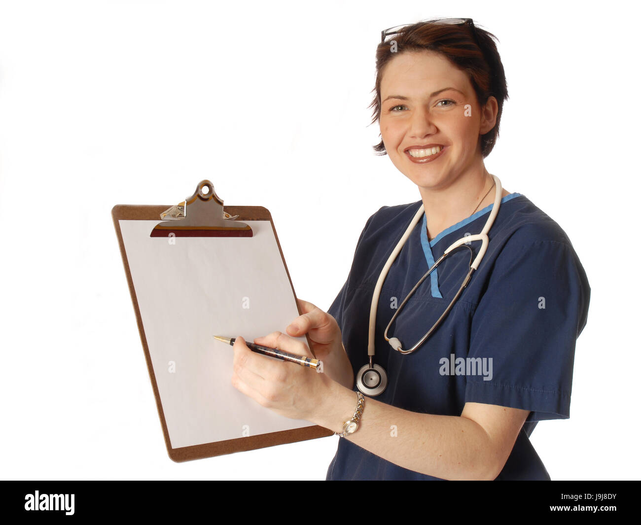 Doctor write prescription woman Cut Out Stock Images & Pictures - Alamy