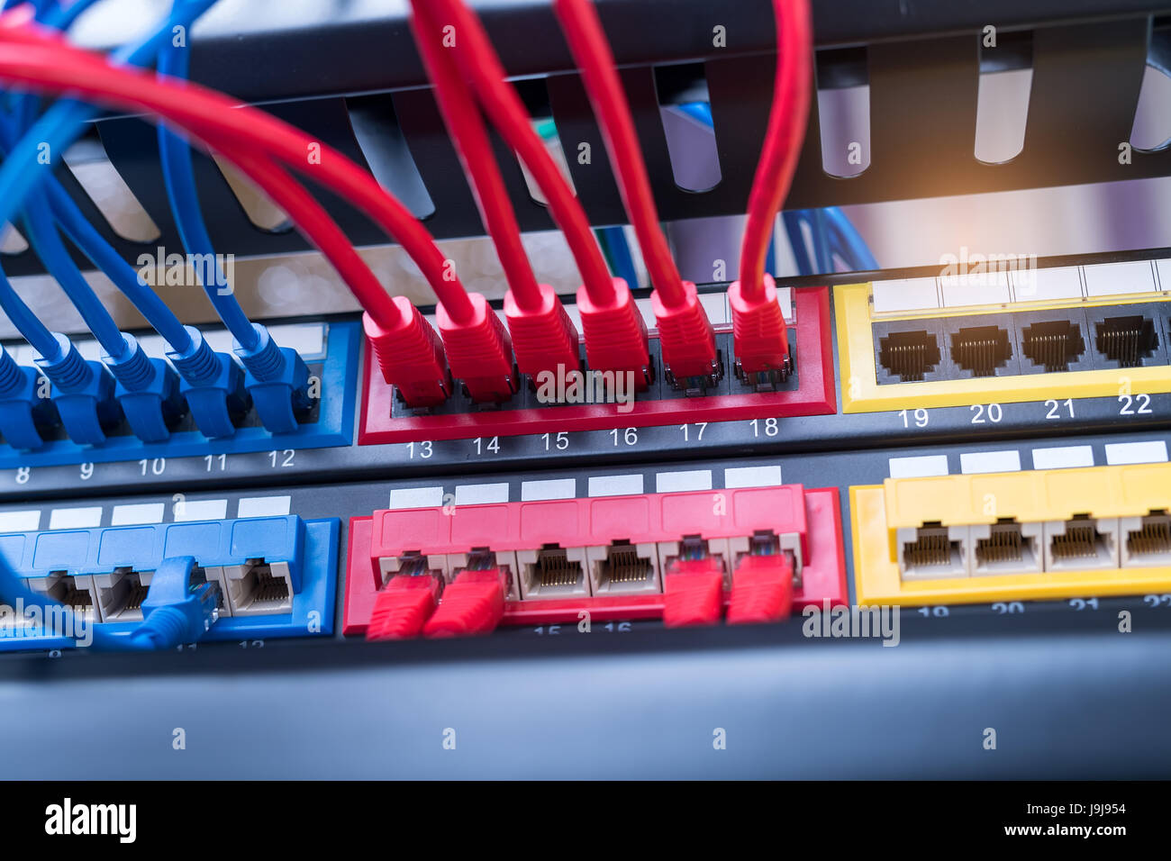 network cables connected to a switch Stock Photo - Alamy