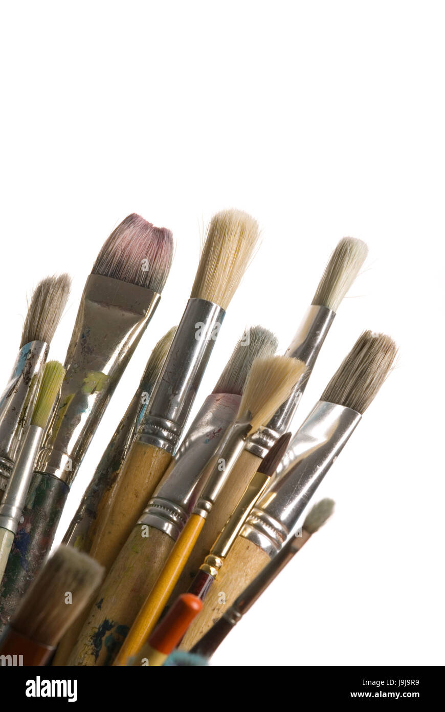 tool, art, isolated, colour, wood, brush, paint, used, canvas, artist ...