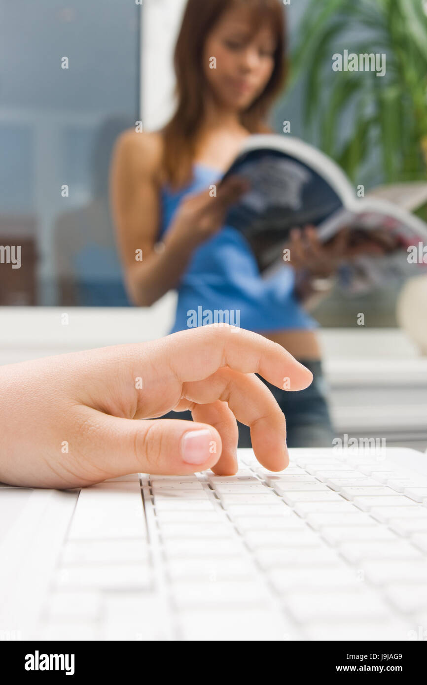 woman, laptop, notebook, computers, computer, hand, keyboard, PC ...