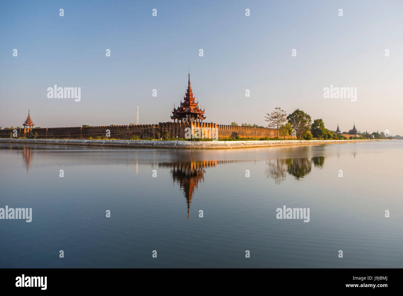 Myanmar, Mandalay City, The moat of the Royal Palace of Mandalay Stock ...