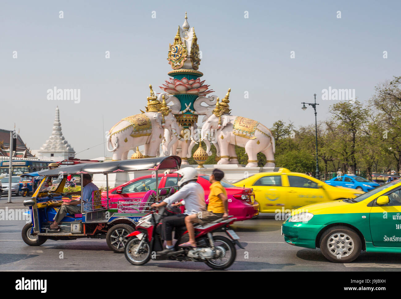 Thailand, Bangkok City, elephants monument Stock Photo - Alamy