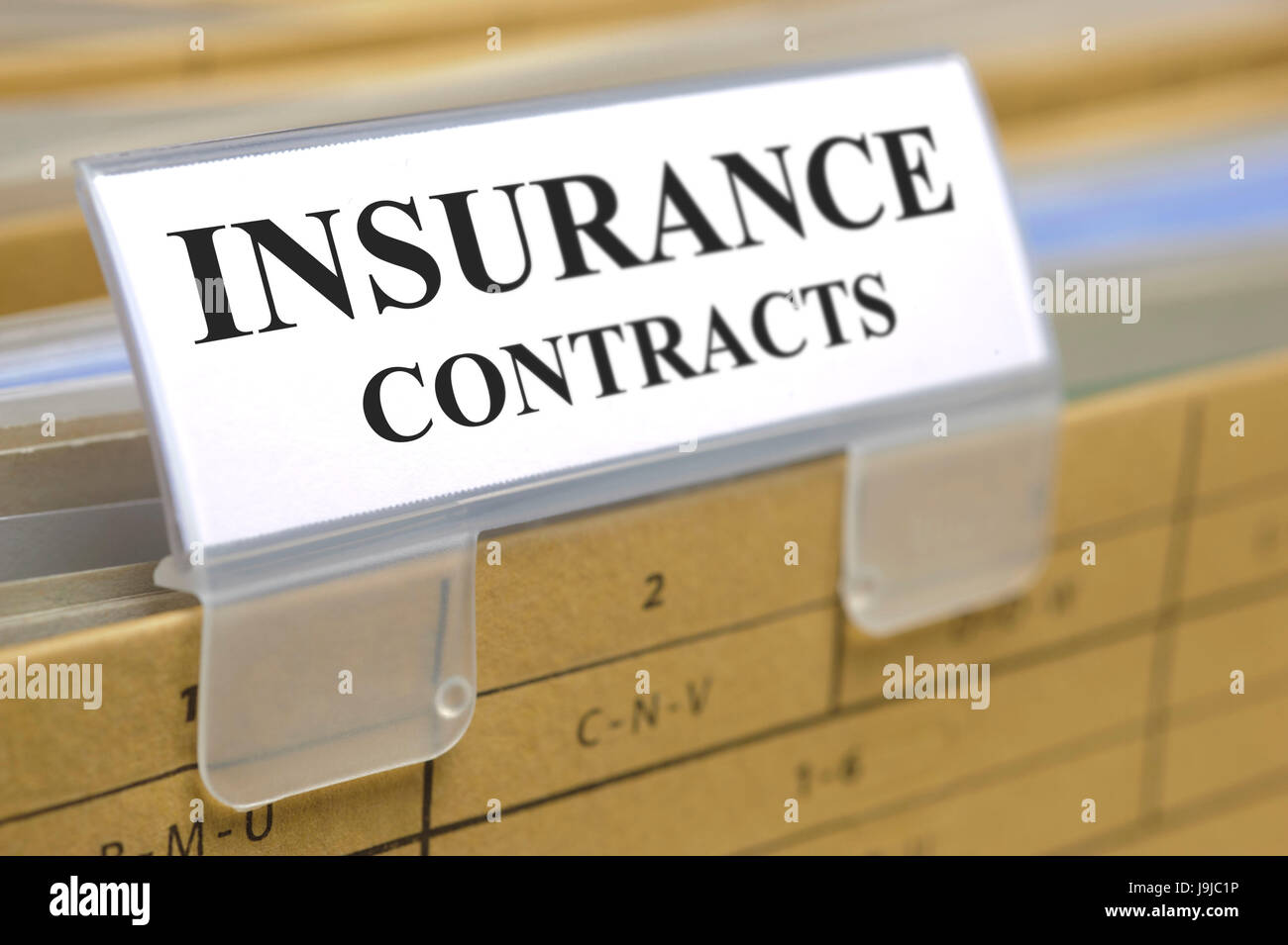 Insurance contracts in file folder Stock Photo - Alamy