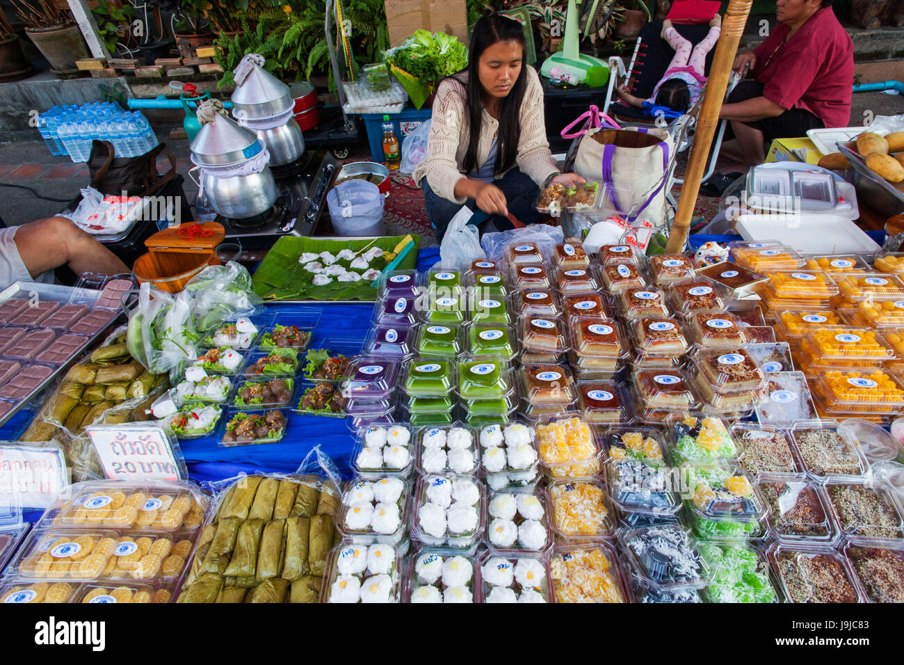 Thailand, Chiang Mai, Walking Street Sunday Market, Stall Selling ...