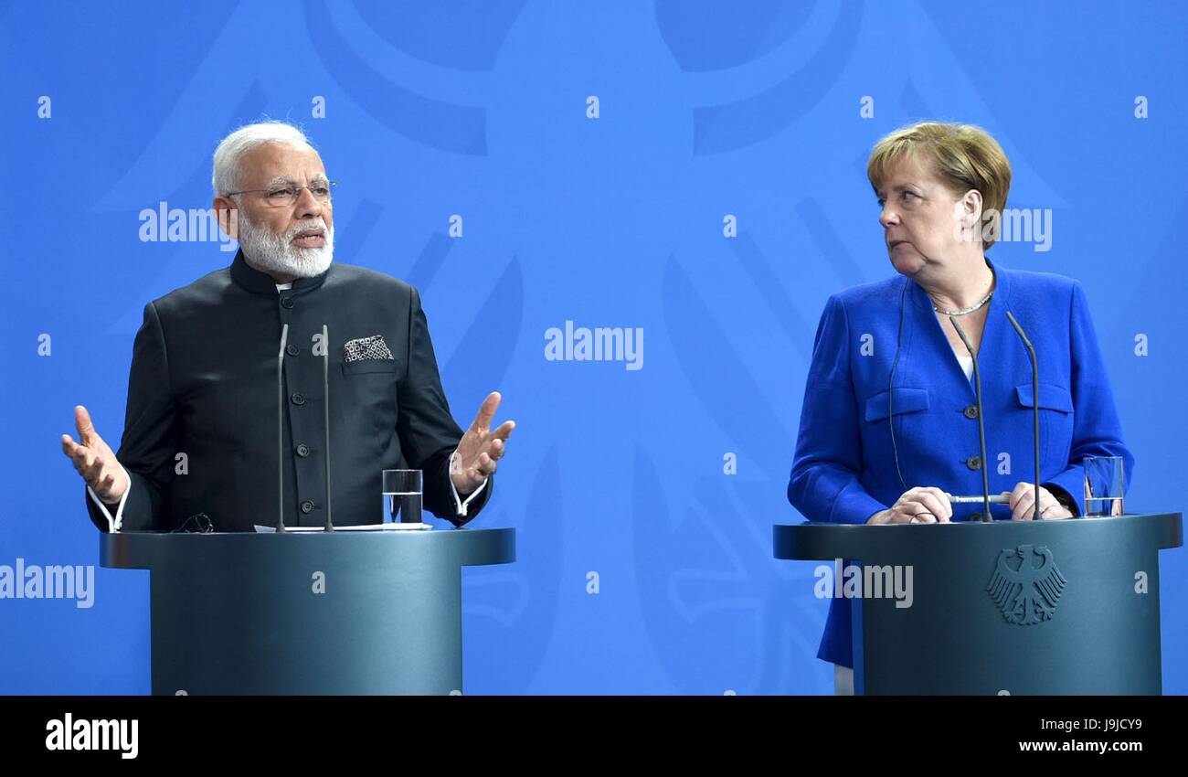 Indian Prime Minister Narendra Modi, left, during a joint press ...
