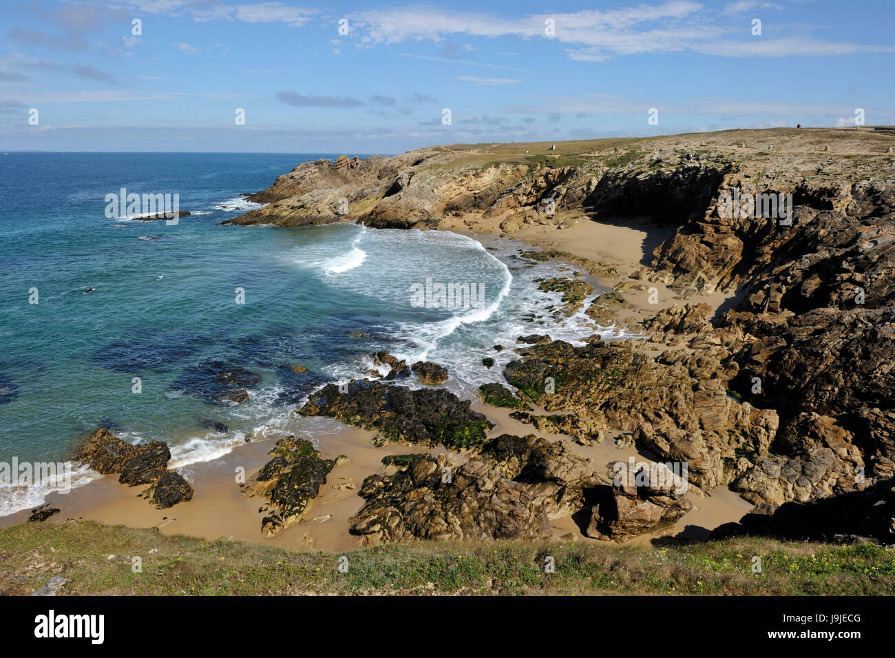 France, Morbihan, Cote sauvage (Wild Coast), Presqu' ile de Quiberon ...