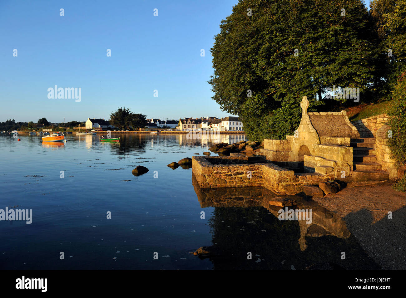France, Morbihan, Etel River, Belz, Ile de Saint Cado (Saint Cado's ...