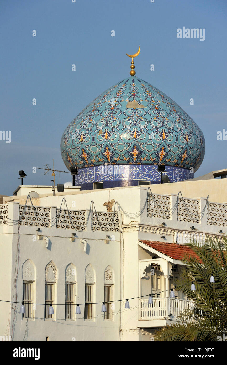Sultanate of Oman, Muscat, Muttrah corniche, persian style mosque Stock ...
