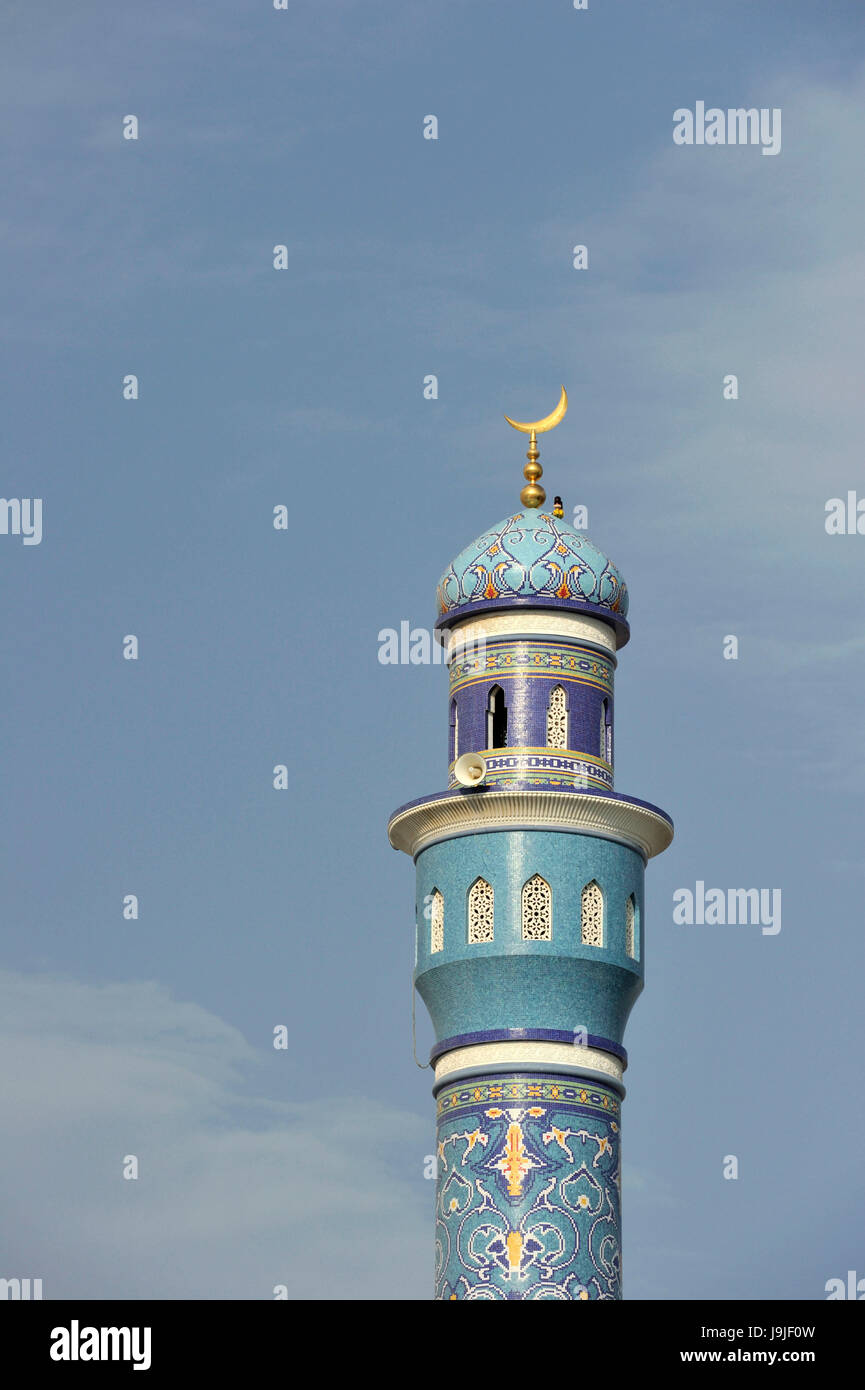 Sultanate of Oman, Muscat, Muttrah corniche, persian style mosque Stock ...