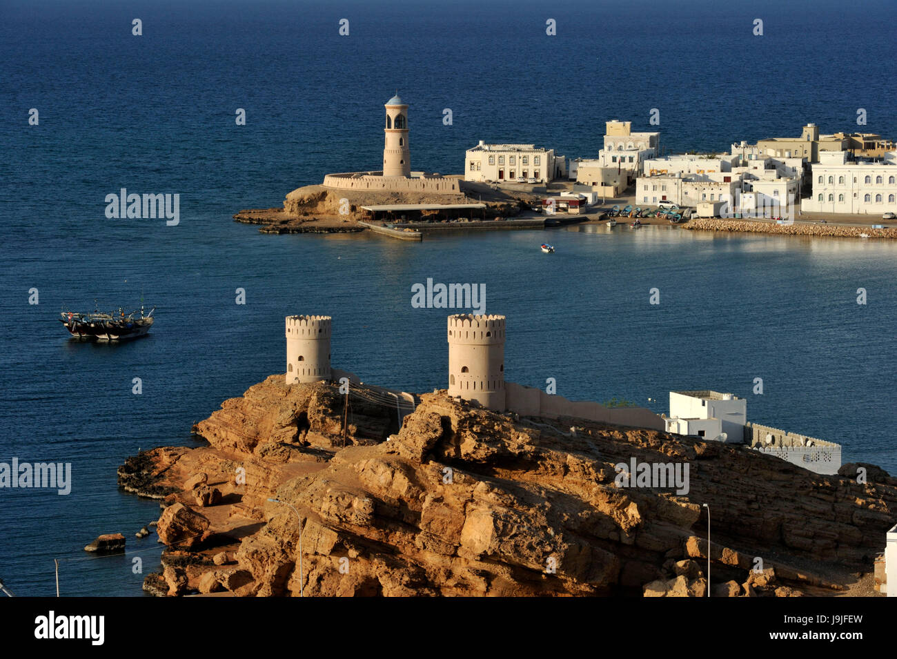 Sultanate of Oman, Ash Sharqiyah, Sur, Al Ayjah, old districts Stock ...