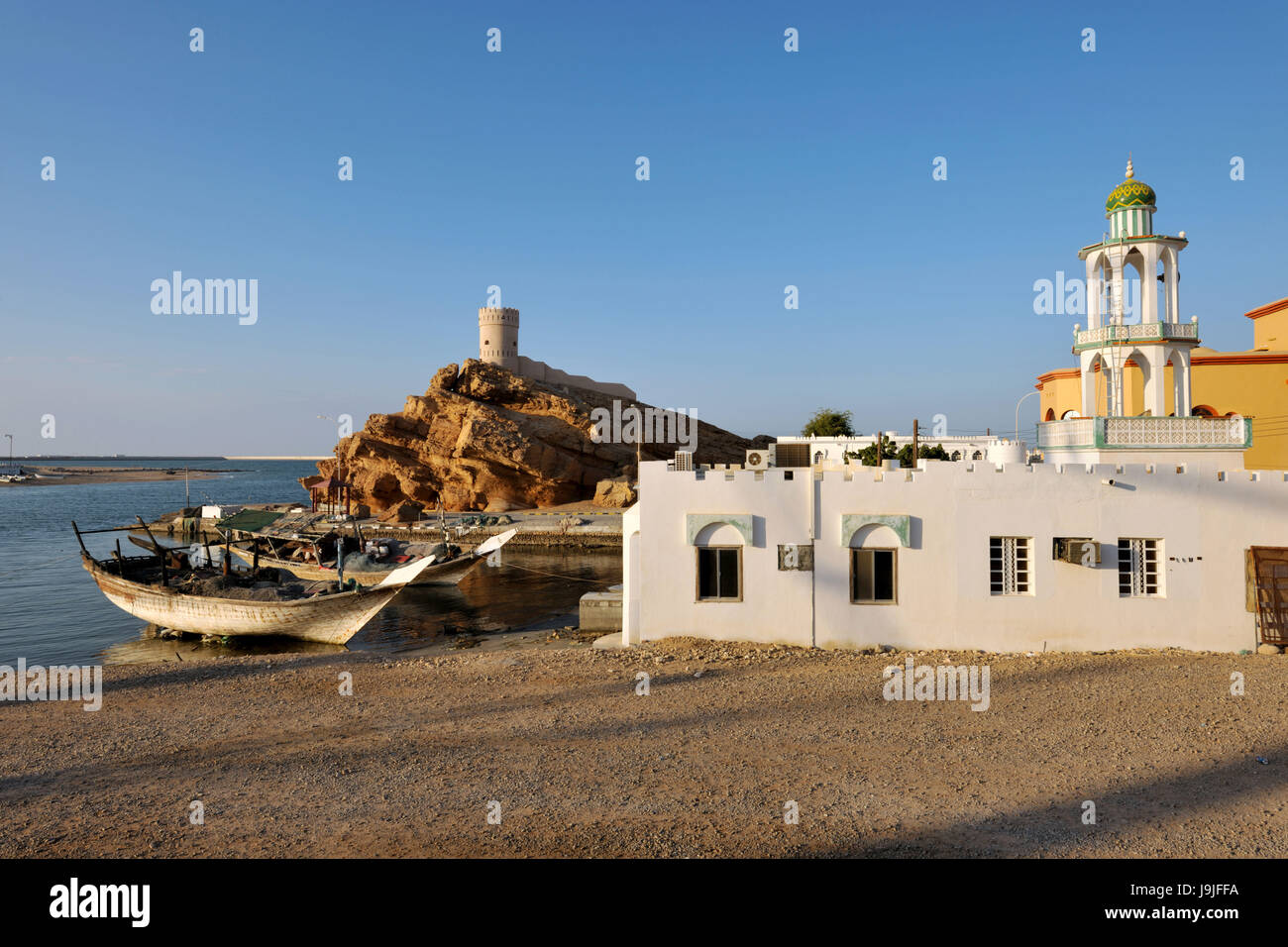 Sultanate of Oman, Ash Sharqiyah, Sur, Al Ayjah, old districts Stock ...