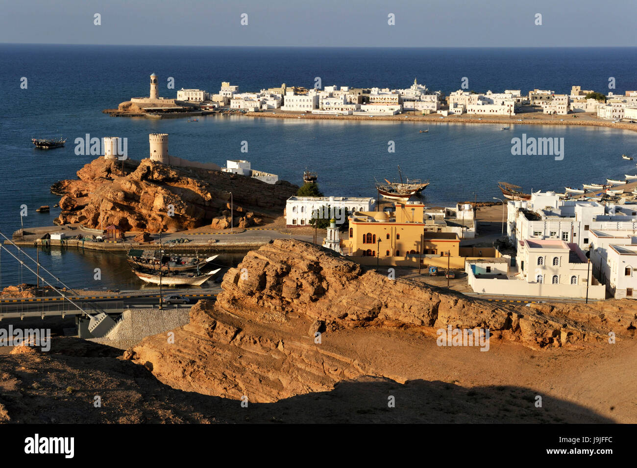 Sultanate of Oman, Ash Sharqiyah, Sur, Al Ayjah, old districts Stock ...