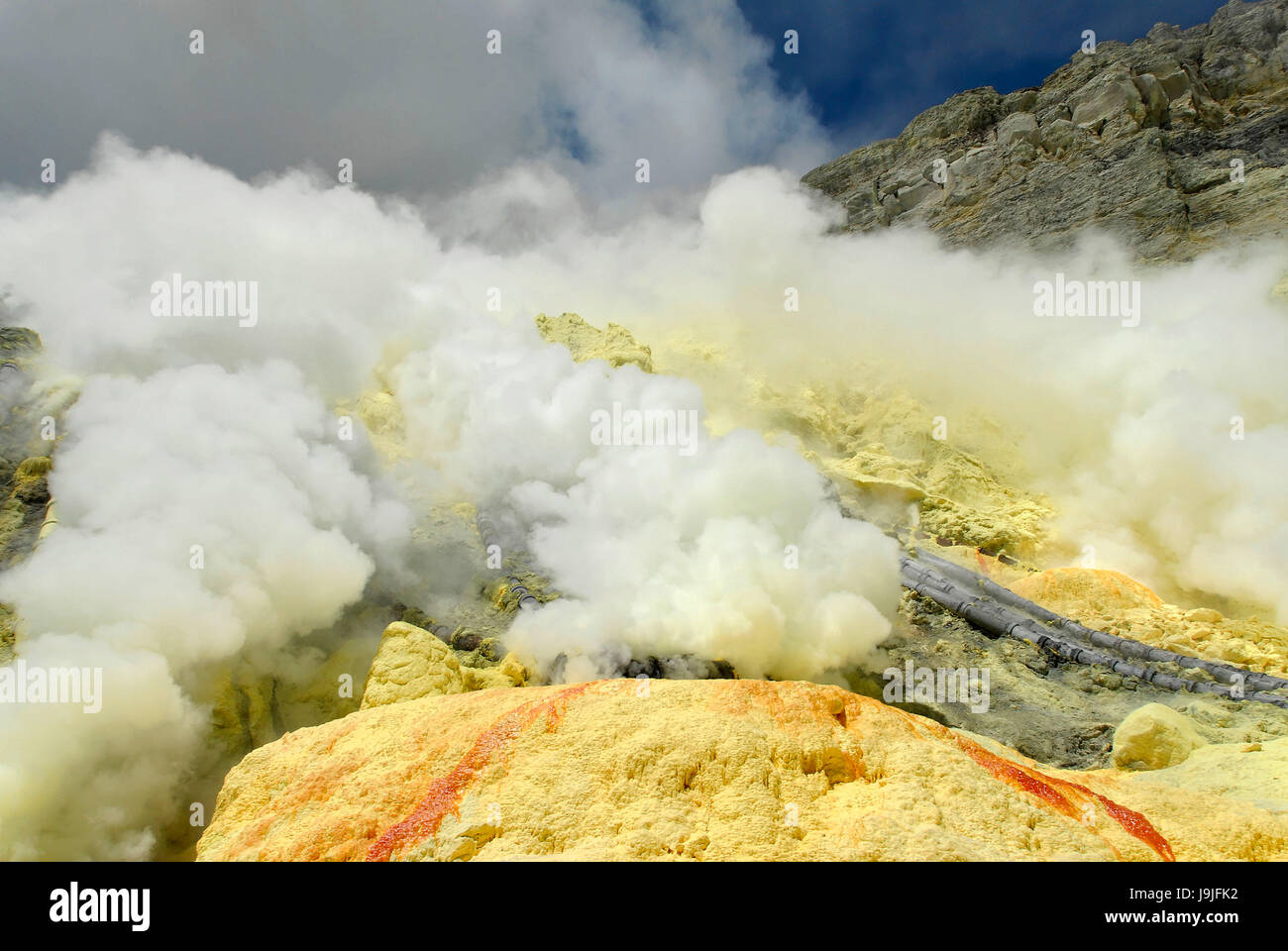 Indonesia, Java, East Java Province, Mining Sulfur by hand in Kawah ...