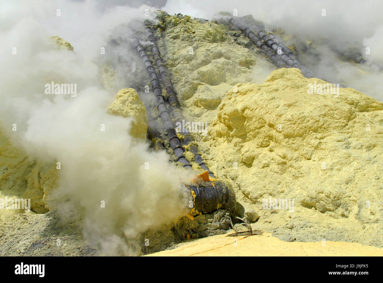 Indonesia, Java, East Java Province, Mining Sulfur by hand in Kawah ...