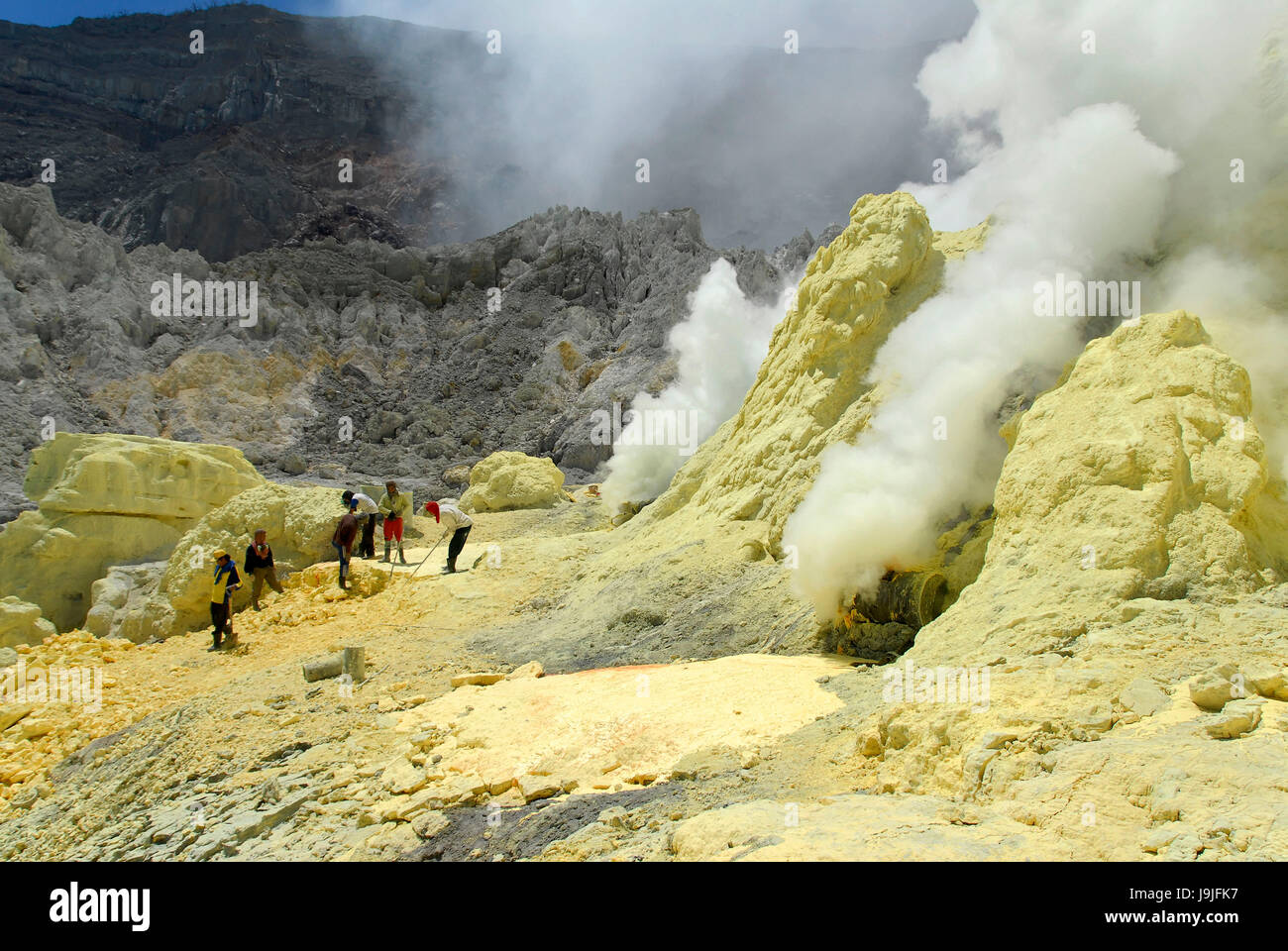 Indonesia, Java, East Java Province, Mining Sulfur by hand in Kawah ...