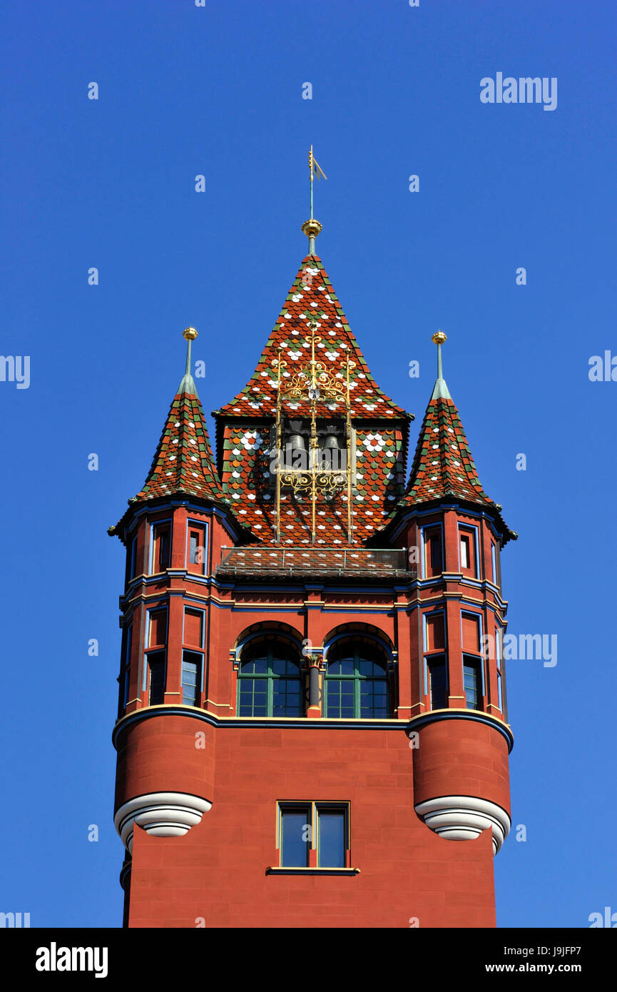 Switzerland, Basel, Marktplatz (Market square), City hall (Rathaus ...