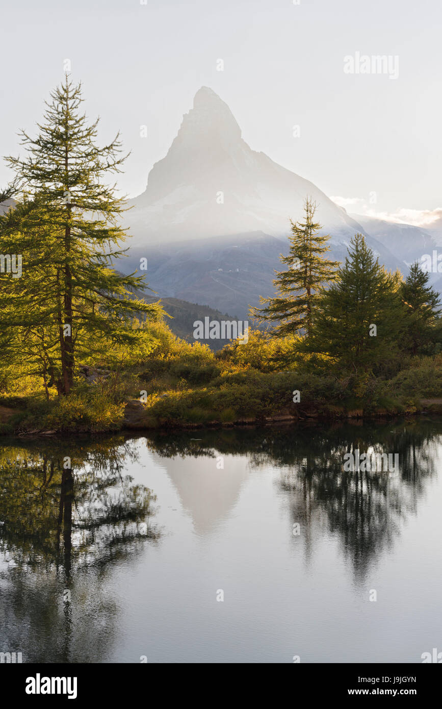 Grindjisee, Matterhorn, Zermatt (village), Valais, Switzerland Stock ...