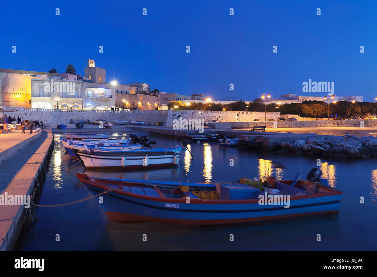 View of the harbour on the Old Town of Otranto, province of Lecce ...
