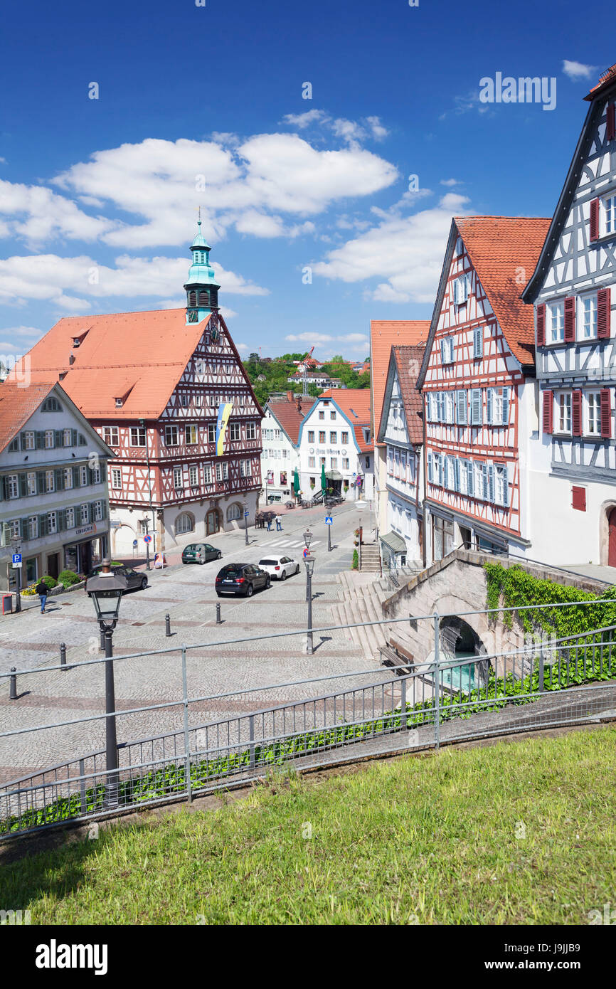 City hall on the marketplace, Backnang, Rems Murr Kreis (district ...