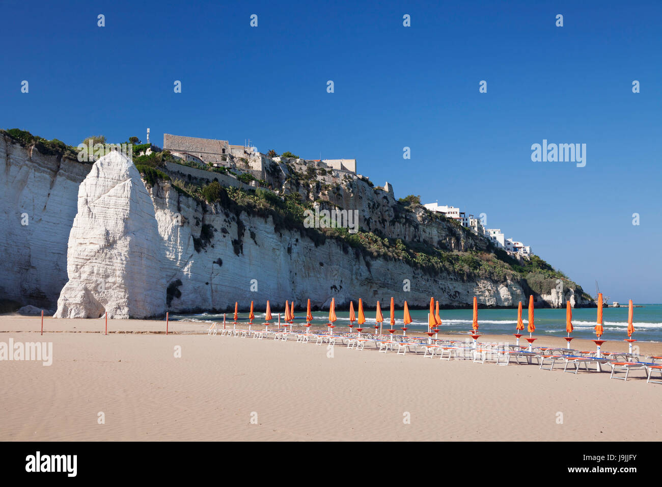 Pizzomunno lime rocks on the beach of Castello, Vieste, Gargano ...