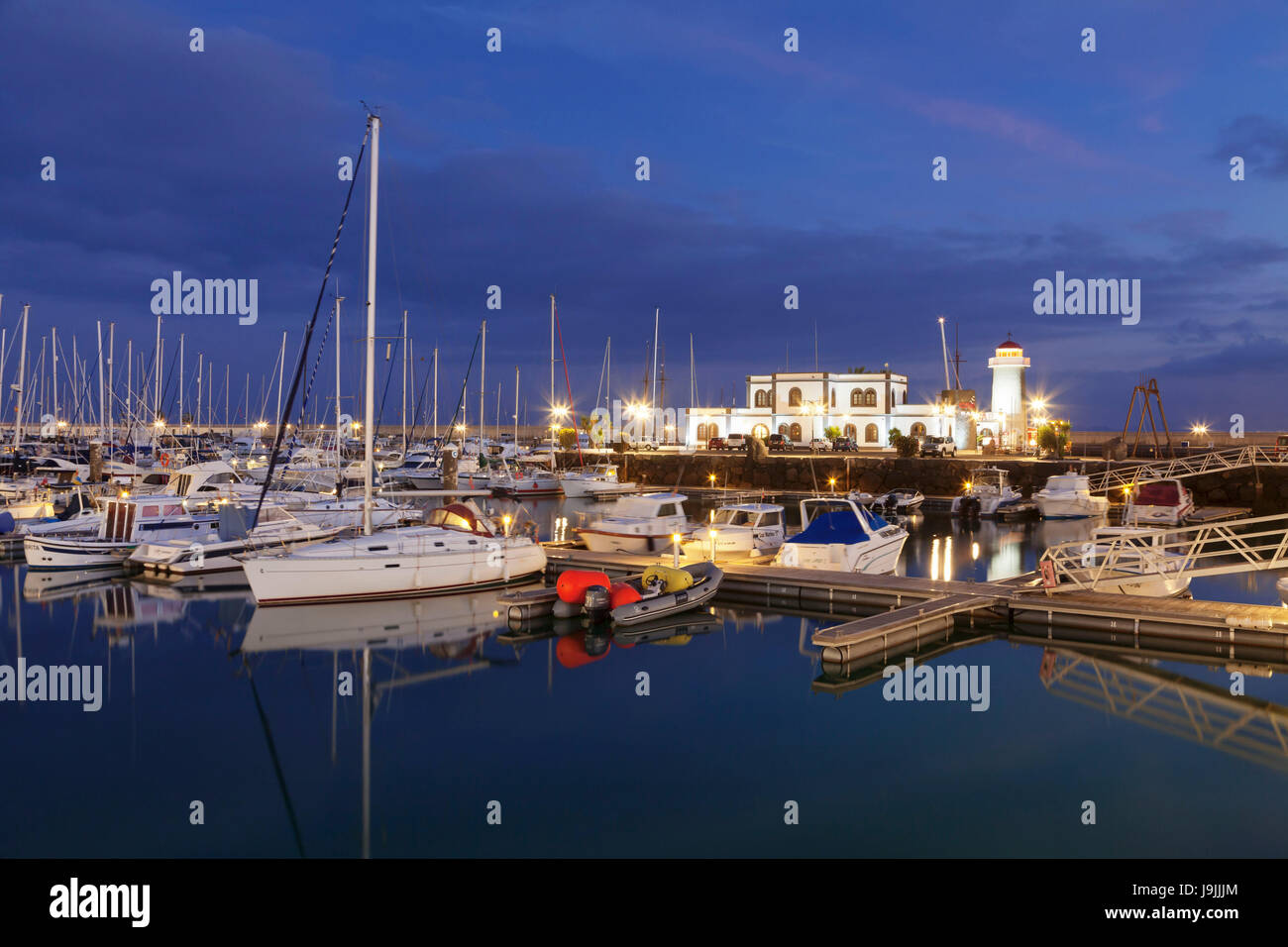 Yacht harbour Marina Rubicon, lighthouse, Playa Blanca, Lanzarote ...