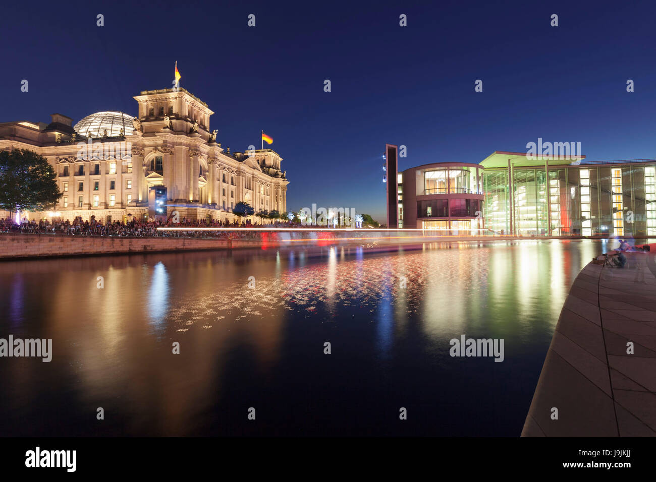 Large screen projection to the German History, Reichstag, Paul Löbe ...