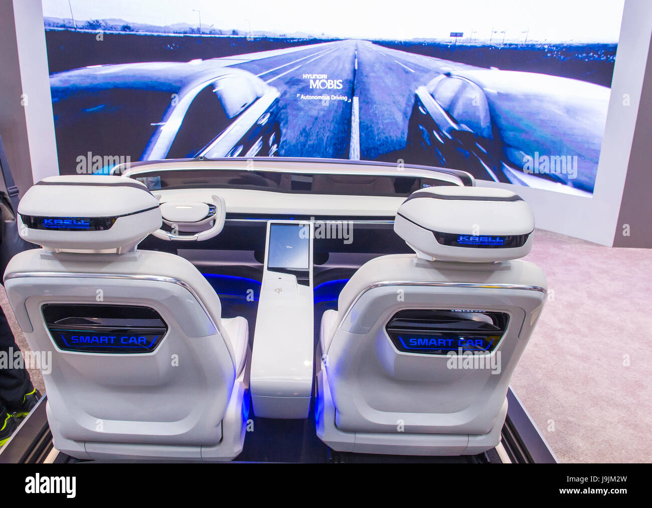 The Hyundai Mobis Concept car simulator at the CES Show in Las Vegas ...