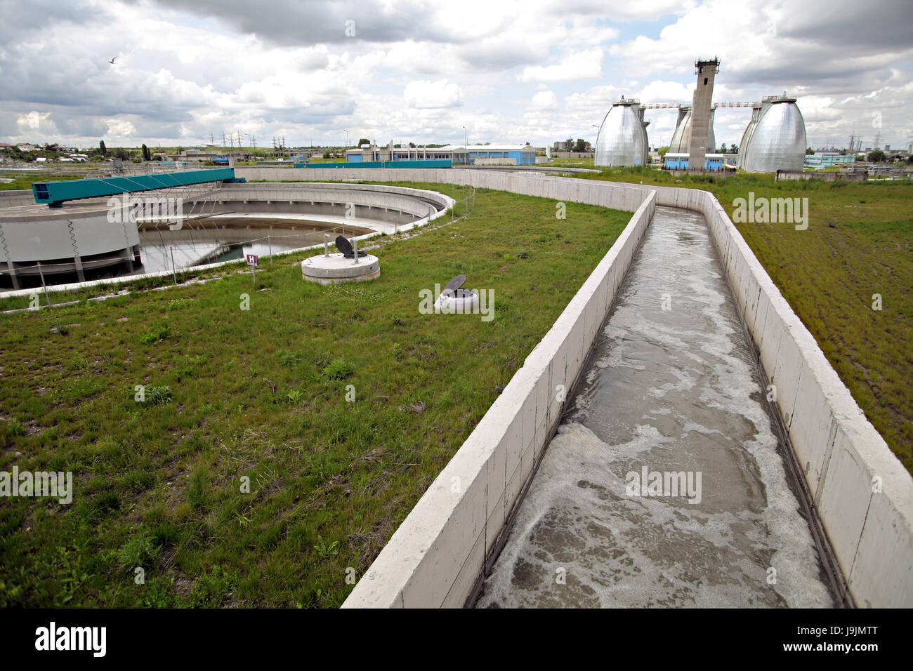 pollution, treatment, waste, plant, squandering, water, big, large ...