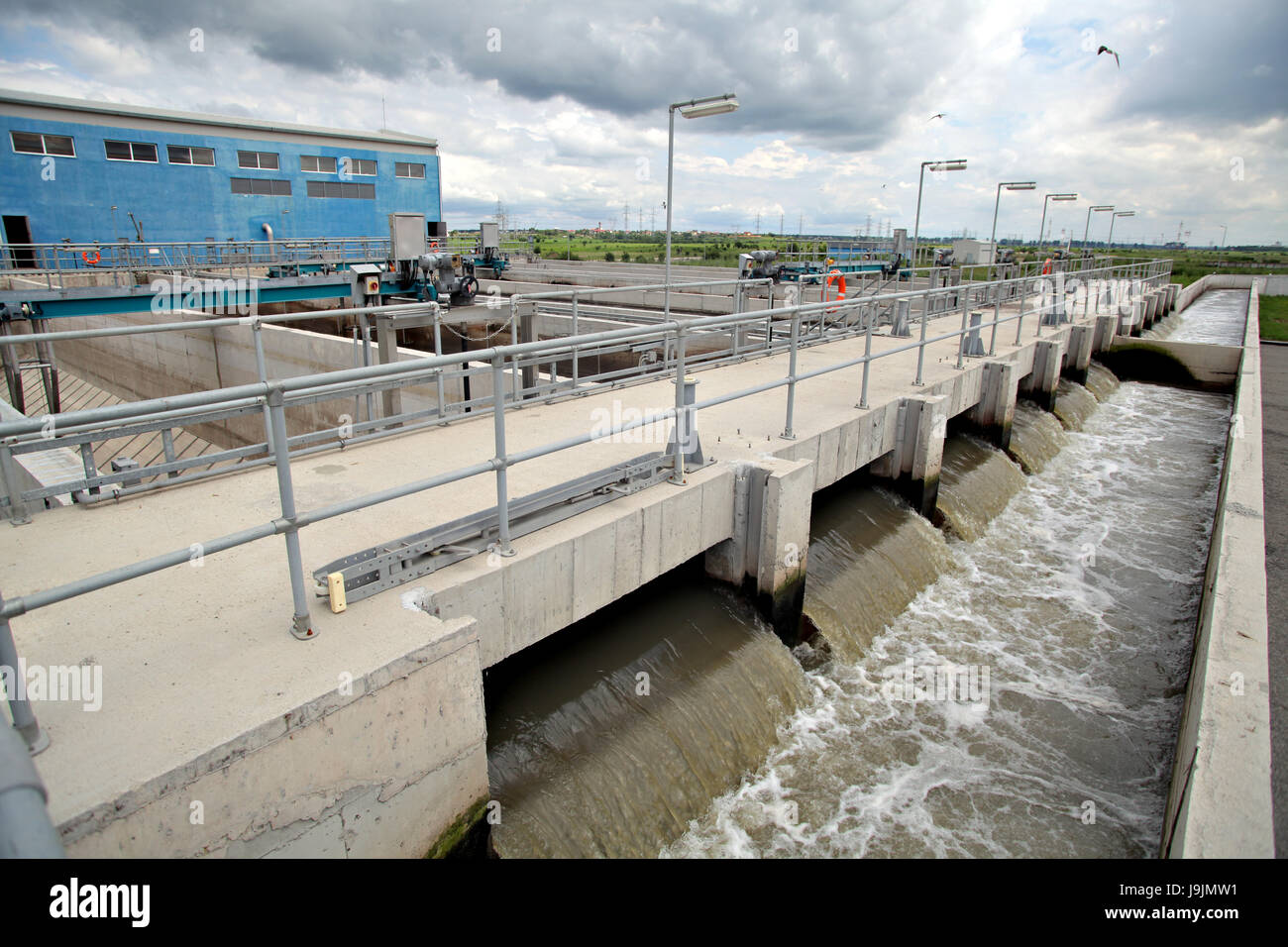 pollution, treatment, waste, plant, squandering, water, big, large ...