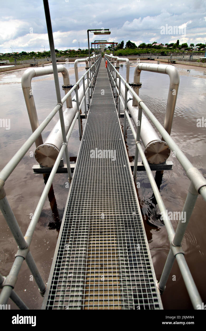 pollution, treatment, waste, plant, squandering, water, big, large ...