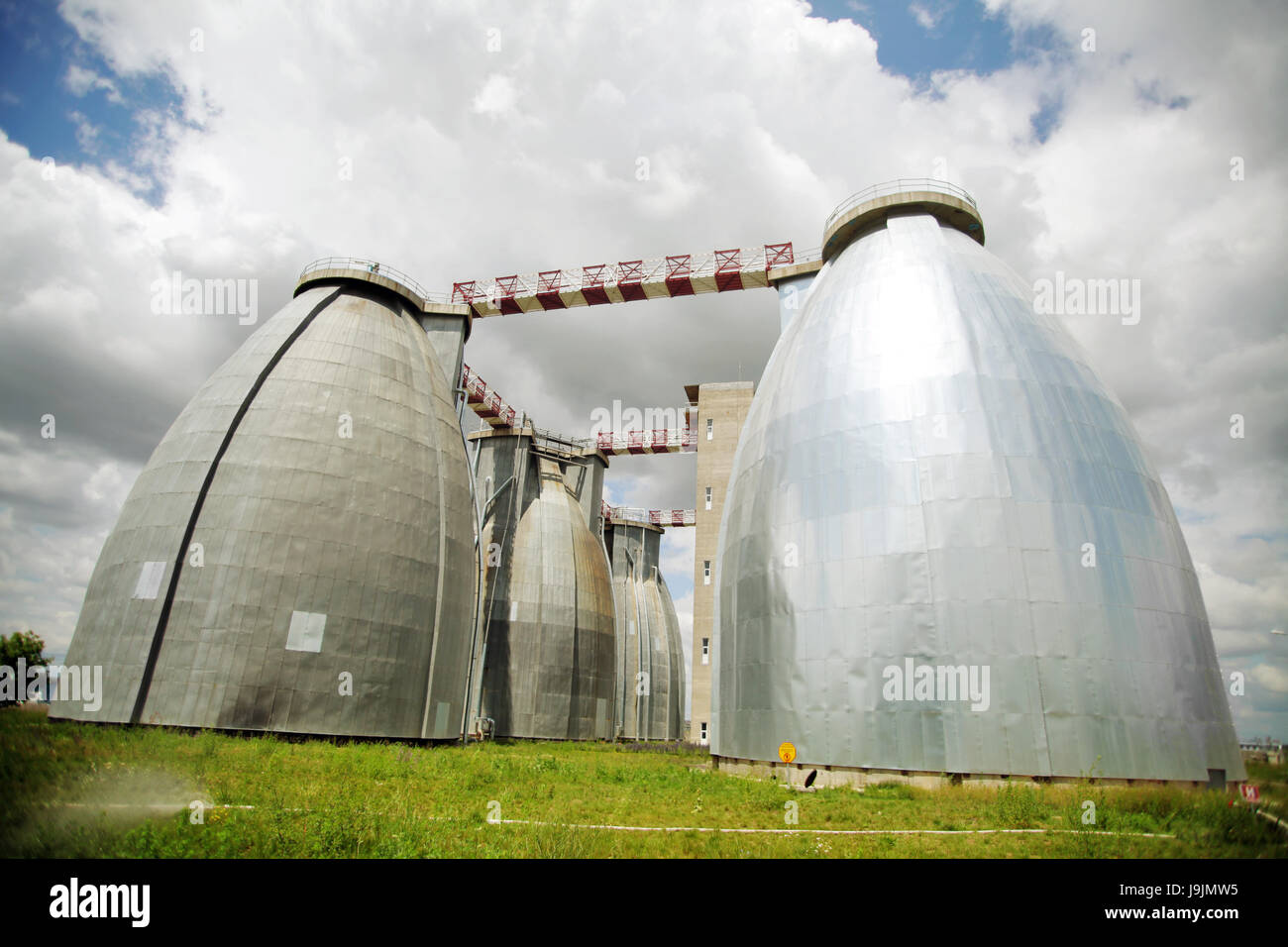 pollution, treatment, waste, plant, squandering, lawn, green, water ...