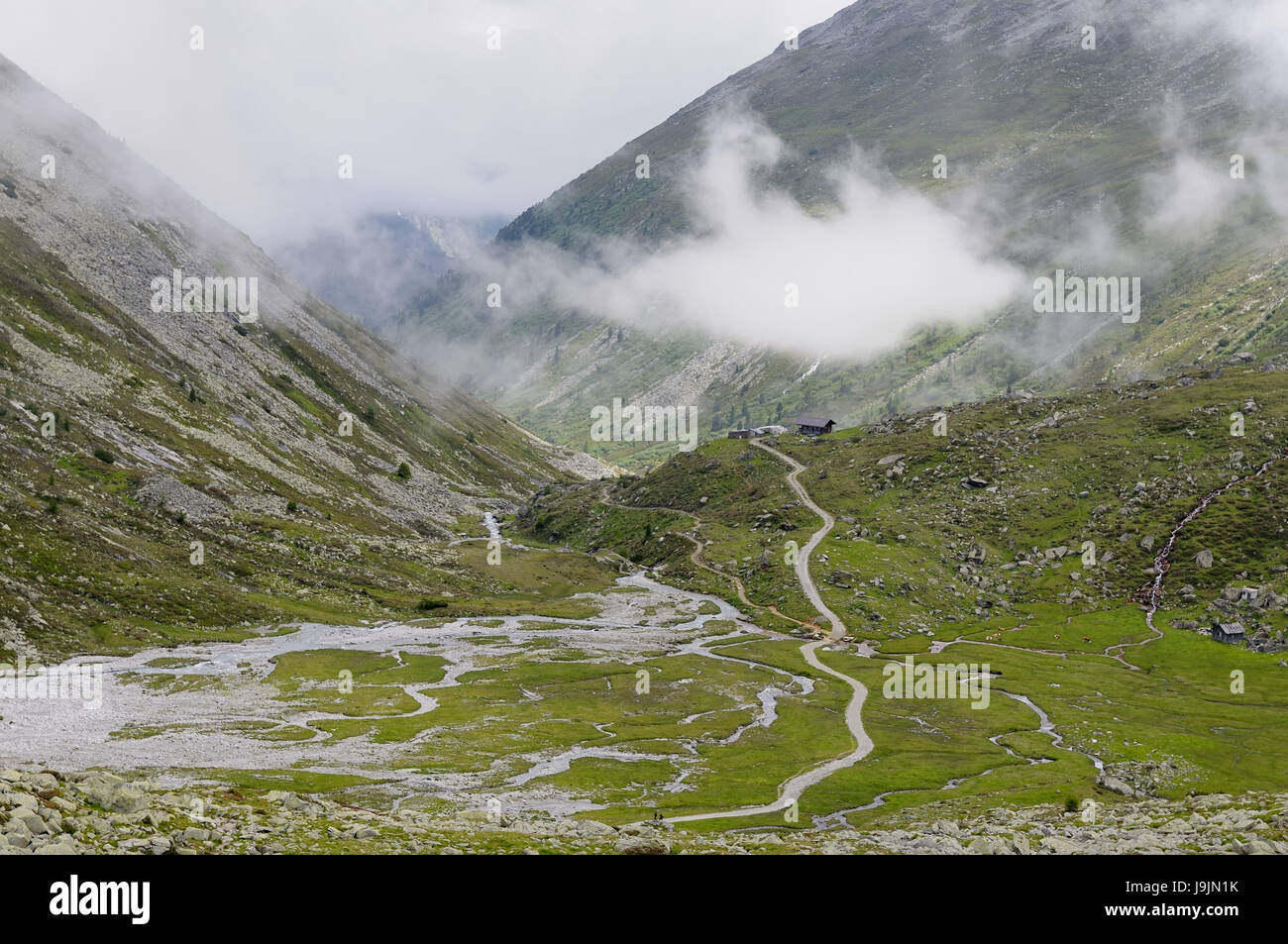 mountains, alps, austrians, fog, tyrol, scenery, countryside, nature ...