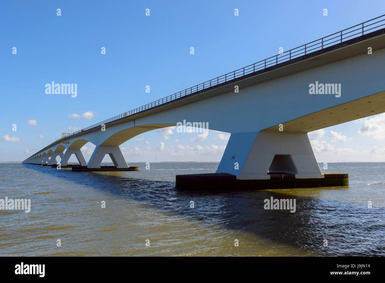 Traffic bridge, Zeelandbrug, Oosterschelde, Zeeland, Netherlands Stock ...
