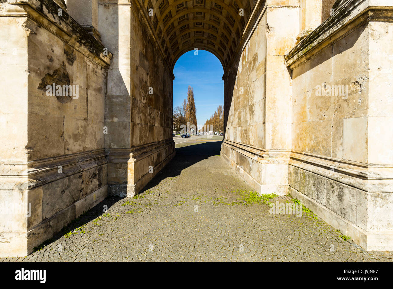 Europe, Bavaria, Munich. City. The Siegestor in Munich. Victory Gate ...